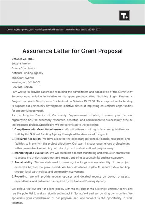 Free Assurance Letter Templates Editable And Printable