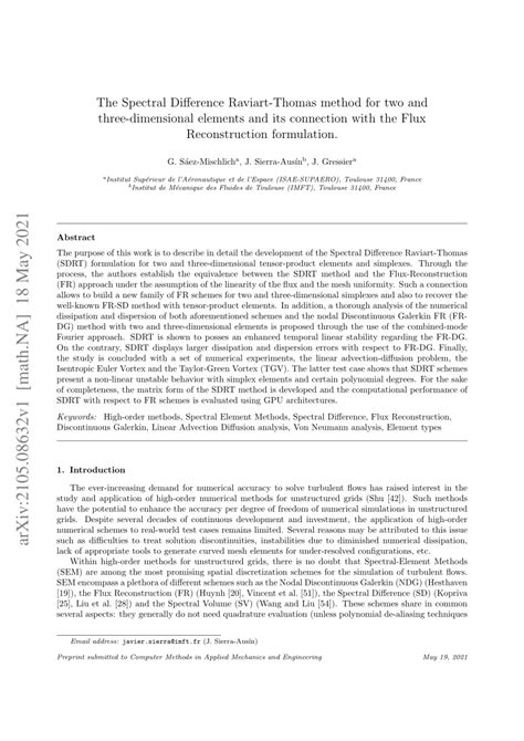 Pdf The Spectral Difference Raviart Thomas Method For Two And Three Dimensional Elements And