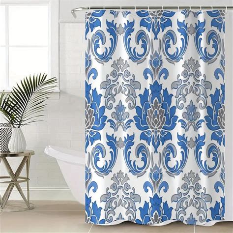 Набір для ванної кімнати з 4 шт синім квітковим друком Temu Poland