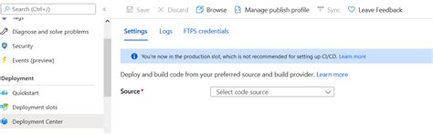 Azure Webjob Cannot Be Added From Portal If Deployment Form Source Control Is Configured