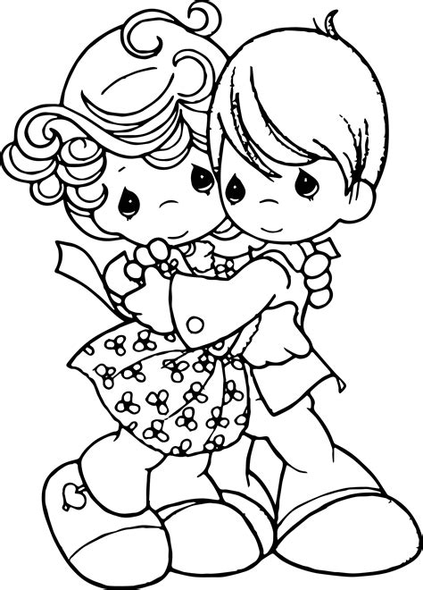 Precious Moments Hug Coloring Page