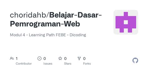GitHub Choridahb Belajar Dasar Pemrograman Web Modul Learning Path FEBE Dicoding