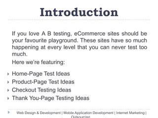 15 ECommerce A B Testing Ideas PPT