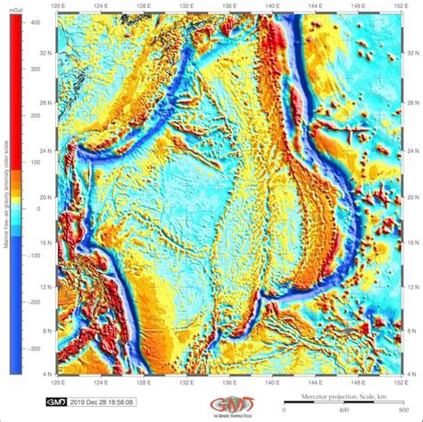 Marine Free Air Gravity Anomaly Model Of The Philippine Sea Basin Download Scientific Diagram