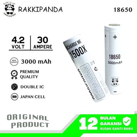 Jual RakkiPanda Baterai Cas 18650 Flat Top Button Top 3000mAh Shopee Indonesia