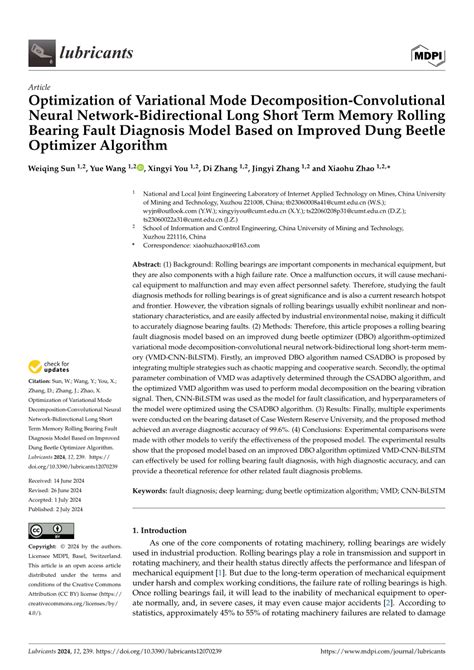 Pdf Optimization Of Variational Mode Decomposition Convolutional Neural Network Bidirectional