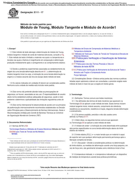 Astm E111 17 T Standard Test Method For Youngs Modulus Tangent