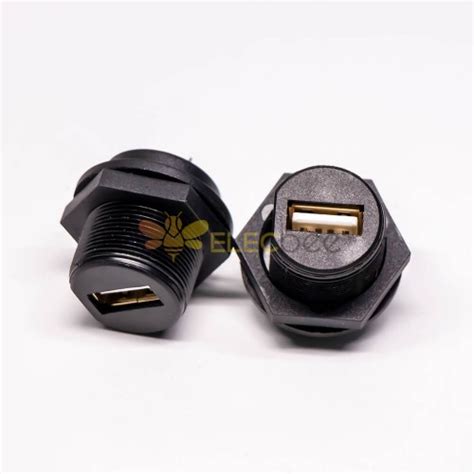 Waterproof USB 2 0 Type A Front Panel Mount USB Female Connector Socket Gold Plated