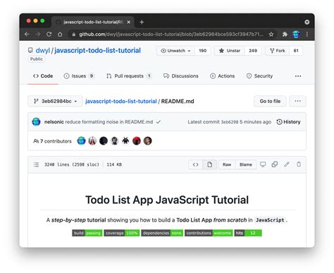 Tidy Up Badges Issue 34 Dwyl Javascript Todo List Tutorial GitHub