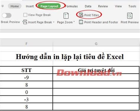Instructions For Printing Repeated Titles In Excel