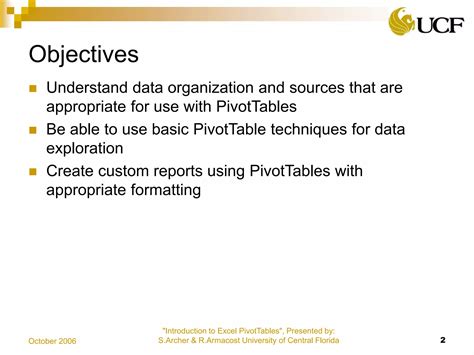 Pivot Table Presentation Ppt