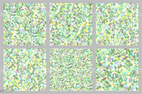 Seamless Abstract Triangular Mosaic Pattern Background Design Set Stock Illustration Download