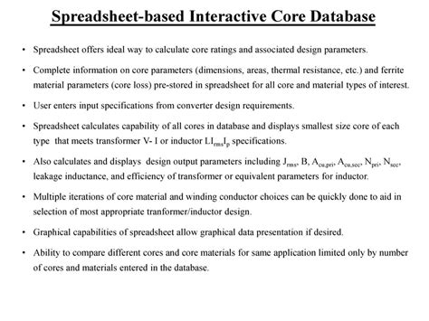 Transformer Design Spreadsheet With William P Robbins Dept Of