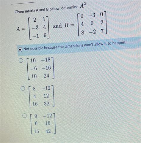 Solved Given Matrix A And B Below Determine BA A 1 21 5 Chegg Com