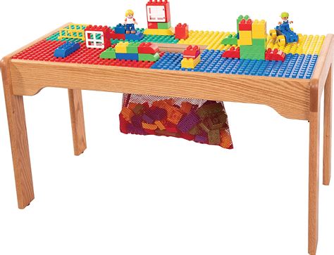 Fun Builder Mesa Compatible Con Bloques De La Marca Duplo 32 X 16 Pulgadas Fabricado En Los