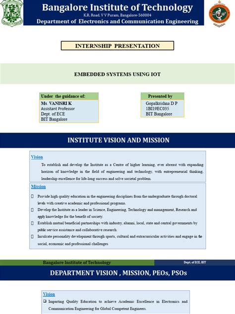 Internship Powerpoint 1008 Pdf Internet Of Things Embedded System