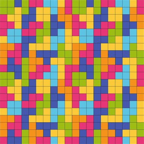 Premium Vector Abstract Tetris Style Seamless Background