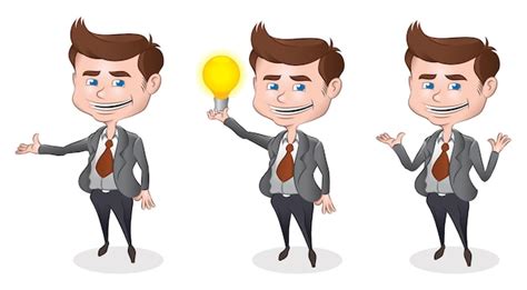 Premium Vector Businessman Holding Light Bulb
