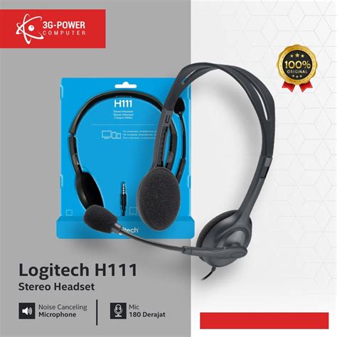 Jual Logitech H111 Headset Stereo Single Jack 3 5mm Shopee Indonesia