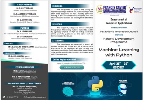 Faculty Development Programme On Machine Learning With Python News And Events Francis Xavier