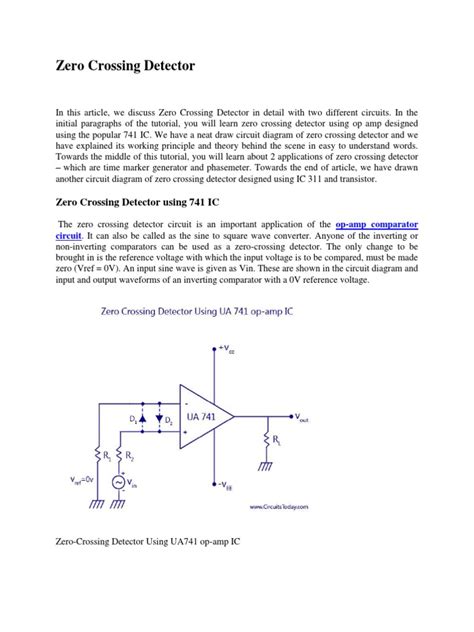 Zero Cross Detector Pdf Operational Amplifier Detector Radio