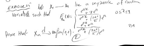 Solved Exercise On Let Xxn Be A Seghance Of Randon Variable Chegg Com