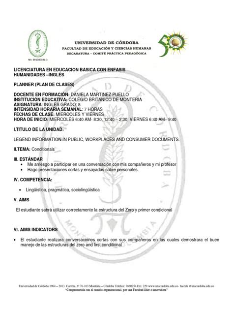 Planner Conditionals Miss Daniela Pdf Linguistic Morphology