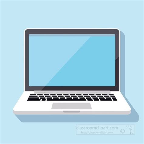 Computer Clipart Simple Open Laptop Computer