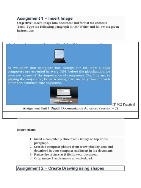 Digital Documentation Project Assignments Pdf Shape Image