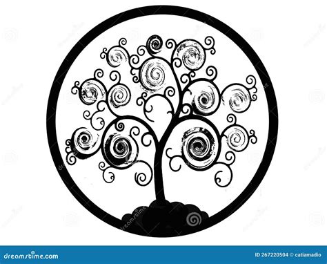 The Tree Of Life Black Over White Stock Illustration Illustration Of White Life