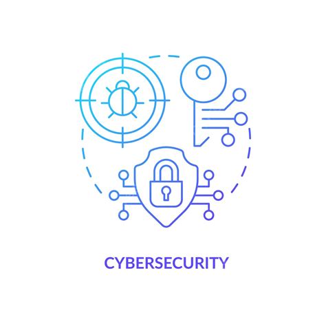 Cybersecurity Blue Gradient Concept Icon Vulnerability Round Linear Vector Vulnerability Round