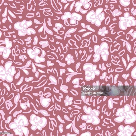 추상 붓 붓 획 꽃 와 잎 Seamless 반복 패턴 0명에 대한 스톡 벡터 아트 및 기타 이미지 0명 귀여운 꽃 나무 Istock