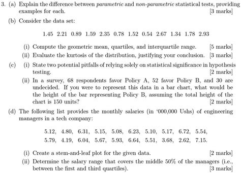 Solved 3 A Explain The Difference Between Parametric And Non