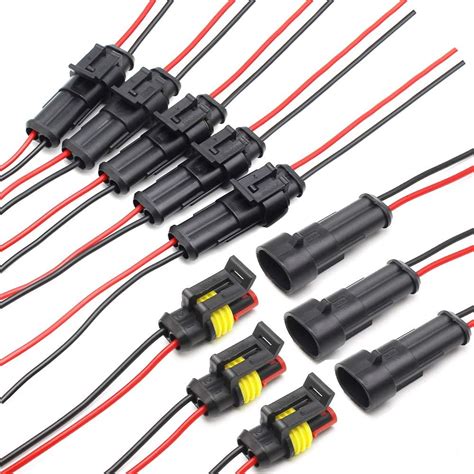 Conector Eléctrico De 2 Pines A Prueba De Agua Para Coche Enchufe Hid Conectores De Cable