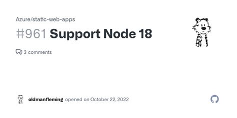 Support Node 18 · Issue 961 · Azurestatic Web Apps · Github