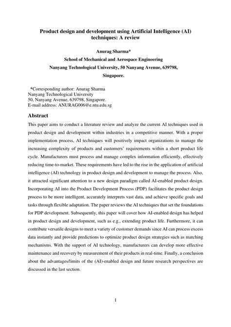 pdf product design and development using artificial intelligence ai