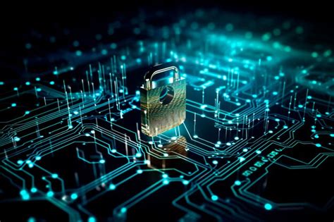 Premium Ai Image A Circuit Board And A Padlock Above It