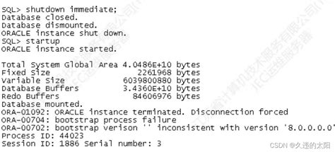 ora 00704 ora 00702 bootstrap错误导致库无法启动解决办法 csdn博客