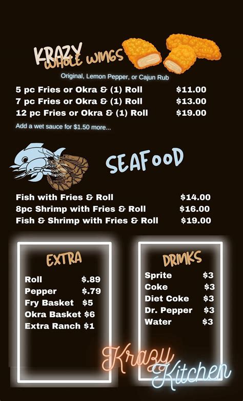 food menu humble 3ds krazy kitchen