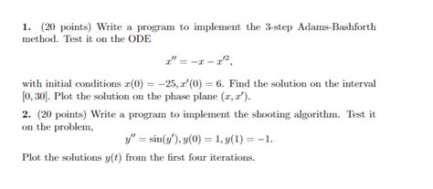 1 20 Points Write A Program To Implement The