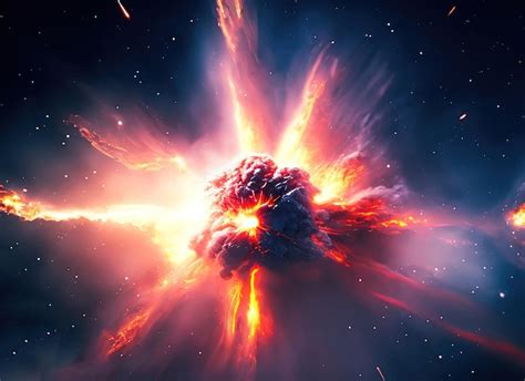 Premium Photo A Explosion In Space With Stars