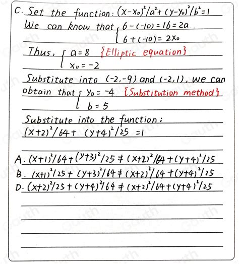Solved An Ellipse Has Vertices 10 4 And 6 4 And Covertices 2
