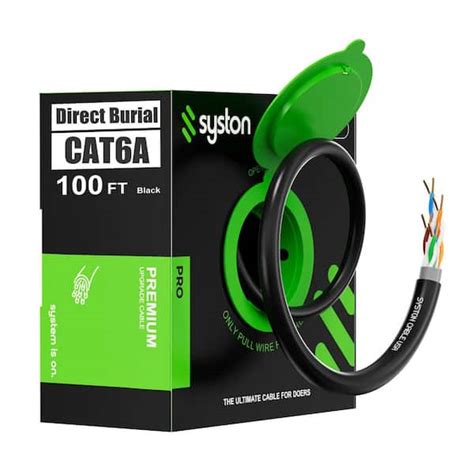 Syston Cable Technology 100 Ft Cat 6a Direct Burial Ethernet Network