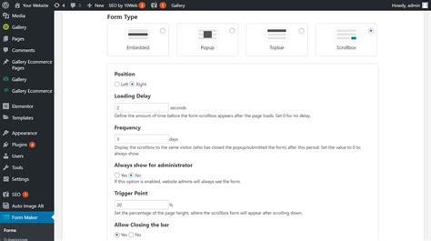How To Show A Form On Page Scroll Web Help Center