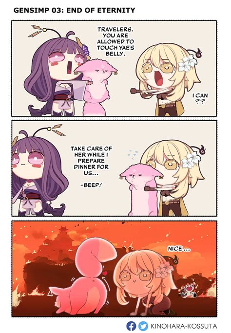 Raiden Shogun Lumine Yae Miko Aether Scaramouche And 1 More Genshin Impact Drawn By