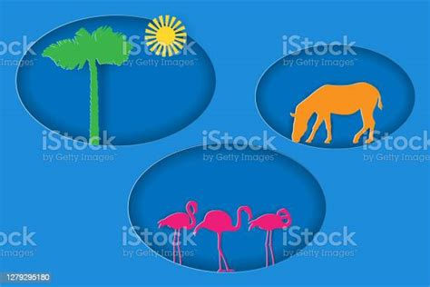 얼룩말 플라밍고 야자수의 실루엣이 있는 아프리카 풍경 0명에 대한 스톡 벡터 아트 및 기타 이미지 0명 3차원 형태 관목 Istock
