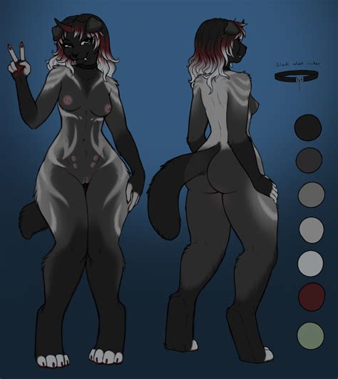 Rule 34 Ajna Anthro Ass Blue Background Breasts Choker Domestic Cat Felid Feline Felis Female