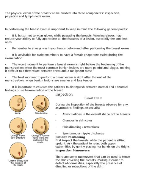 The Physical Exam Of The Breast In Performing The Breast Exam Is