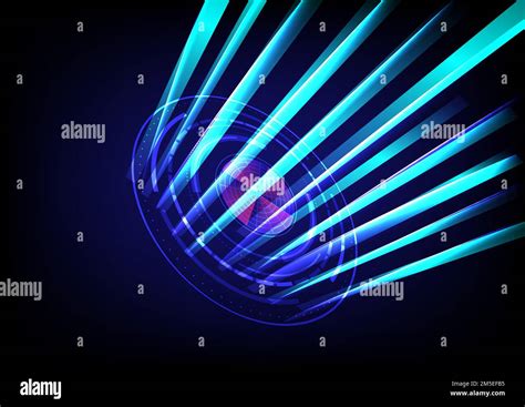 Abstract Background Tech Circle Digital Network Communication Telecoms Light Laser Futuristic