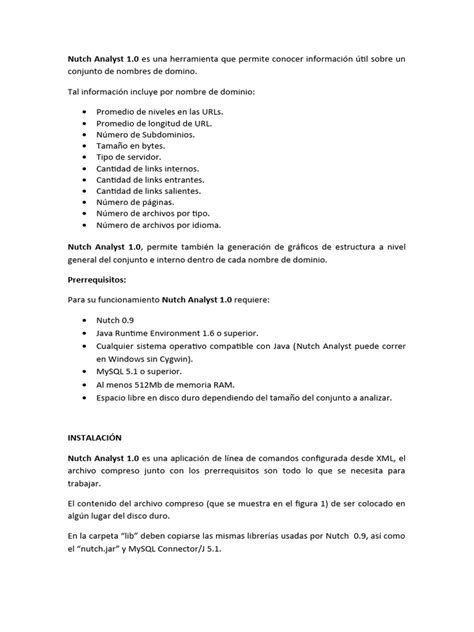 Manual Nutch Analyst Pdf Archivo De Computadora Mi Sql